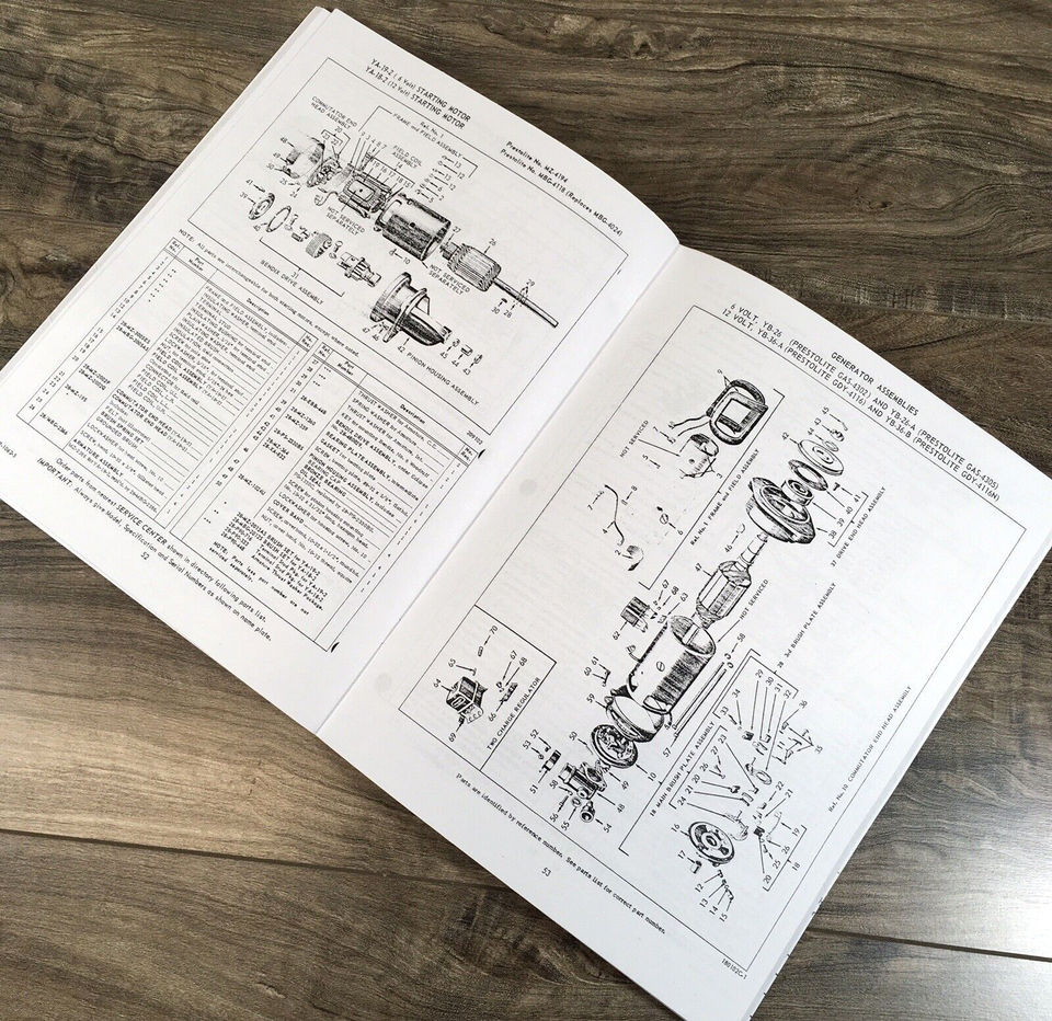 Wisconsin TJD THD TH Engine Service Parts Operators Manual Set Repair ...