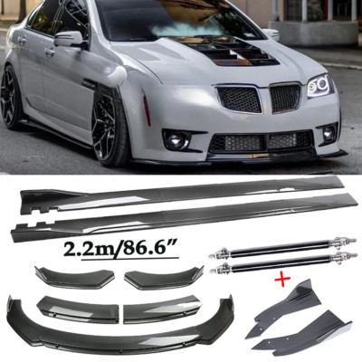 For Pontiac G8 GT GTO Carbon Fiber Front Bumper Lip Spoiler 86.6" Side ...