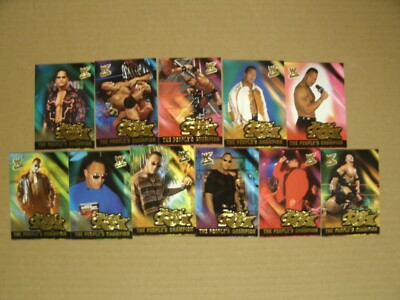 wwe 2001 fleer the rock peoples champion chase cards # 1 2 4 5 6 7 8 12 ...