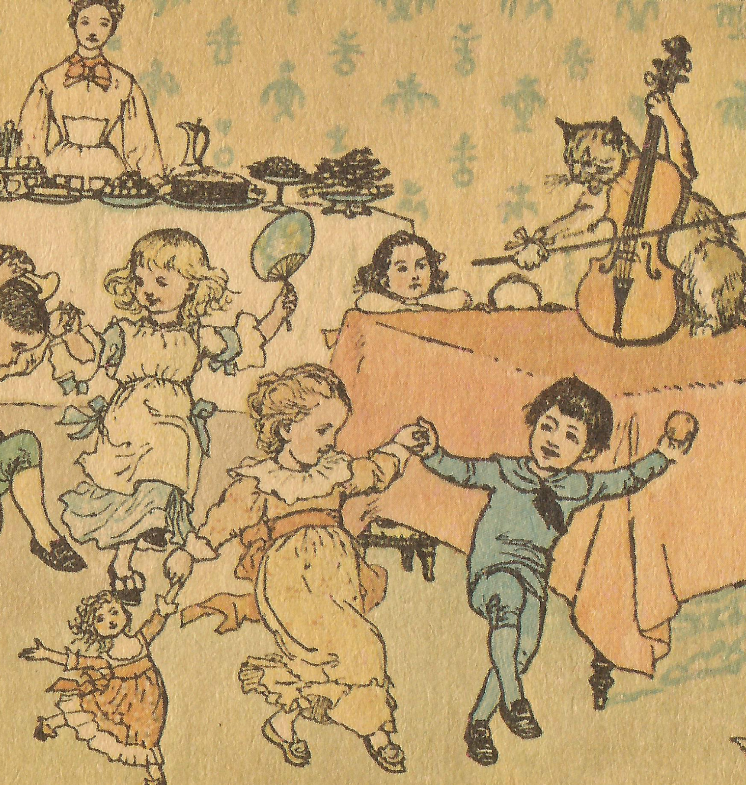 Hey Diddle Diddle Cat Fiddle Nursery Rhyme Randolph Caldecott Postcard ...