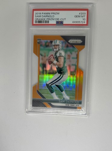 Sam Darnold 2018 Panini Prizm #203 Orange Die-Cut PSA 10 207/249 ROOKIE ...