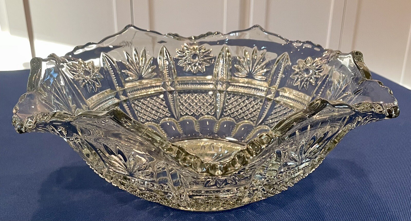 EAPG Model Flint Glass Banded Star and Fan 1888-1893 Serving Bowl | eBay