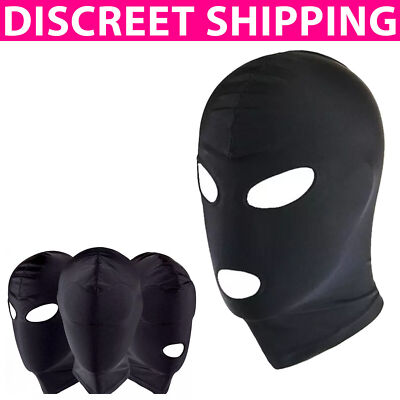 Fetish Open Mouth Hood Gimp Mask Face Mask Head Bondage Cosplay BDSM ...