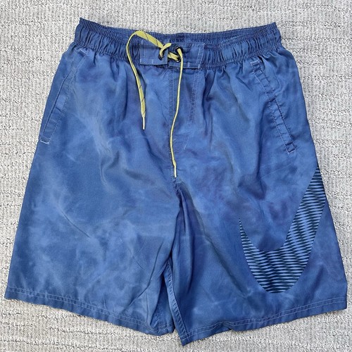 Nike Swim Trunks Men's M Shorts Blue Liner Big Swoosh Pockets Beach ...