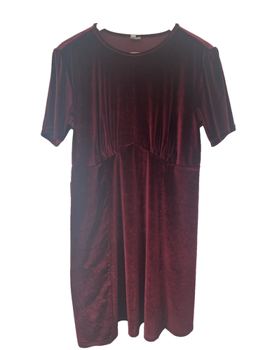 ASOS Velvet Dress Size 12 Red Short Sleeve | eBay