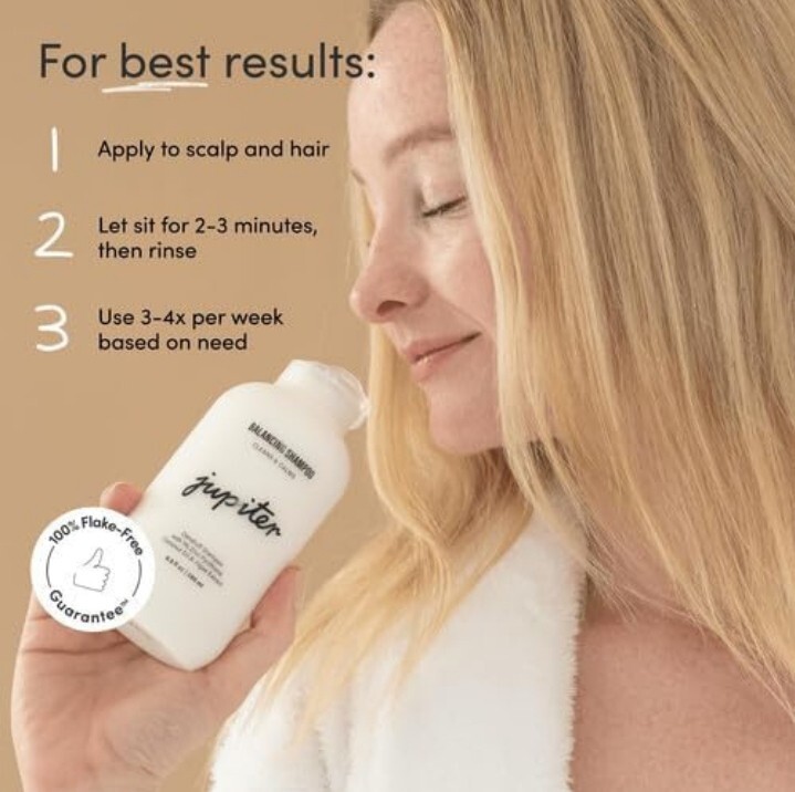 Jupiter Anti Dandruff Shampoo For Women Men Physician-Formulated Vegan ...