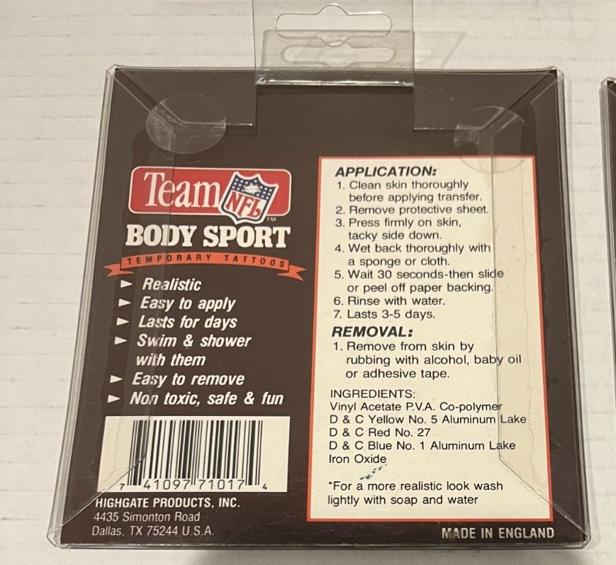 7 Packs NOS Cleveland Browns DAWGS NFL Body Sport Temporary Tattoos 2 ...