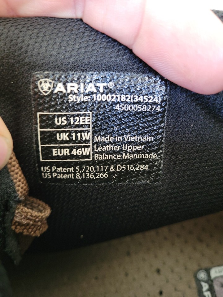 Ariat ATS Terrain Leather Hiking Boots Men's Size US 12 EE Brown ...