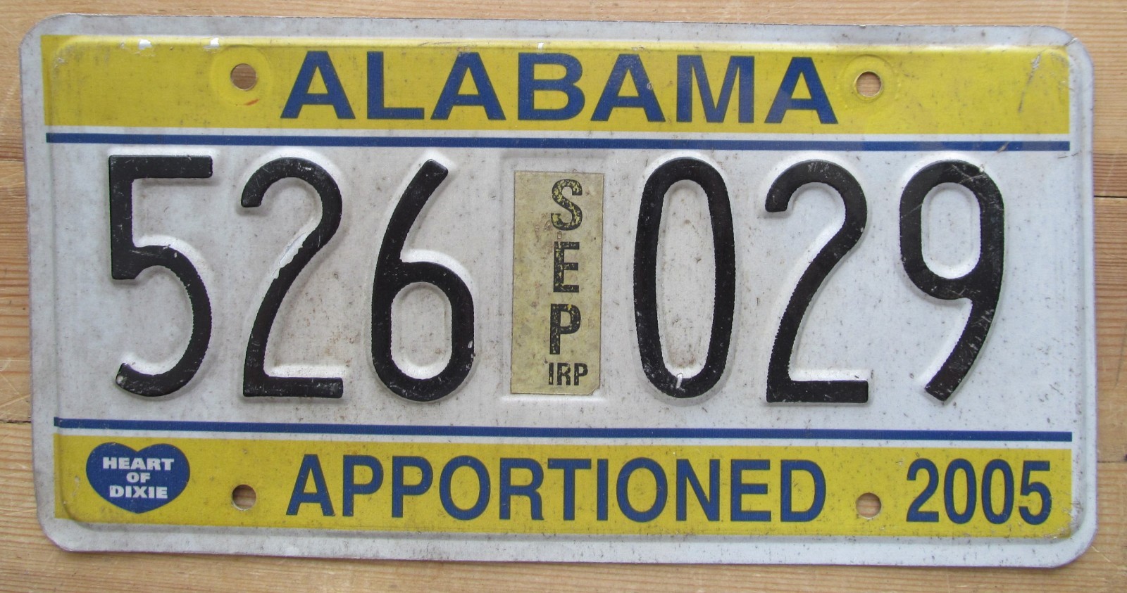 Alabama 2005 APPORTIONED License Plate # 526 029 | eBay
