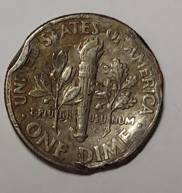 2000-D Roosevelt Dime Three ragged DIE CHIP Errors with ghost date ...
