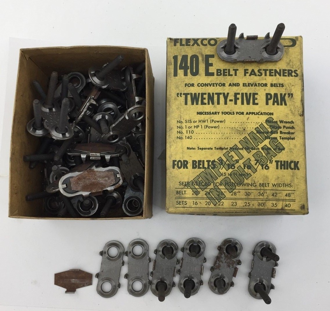 Open box Flexco 140E Steel Belt Fasteners Box of 21 *missing pieces ...