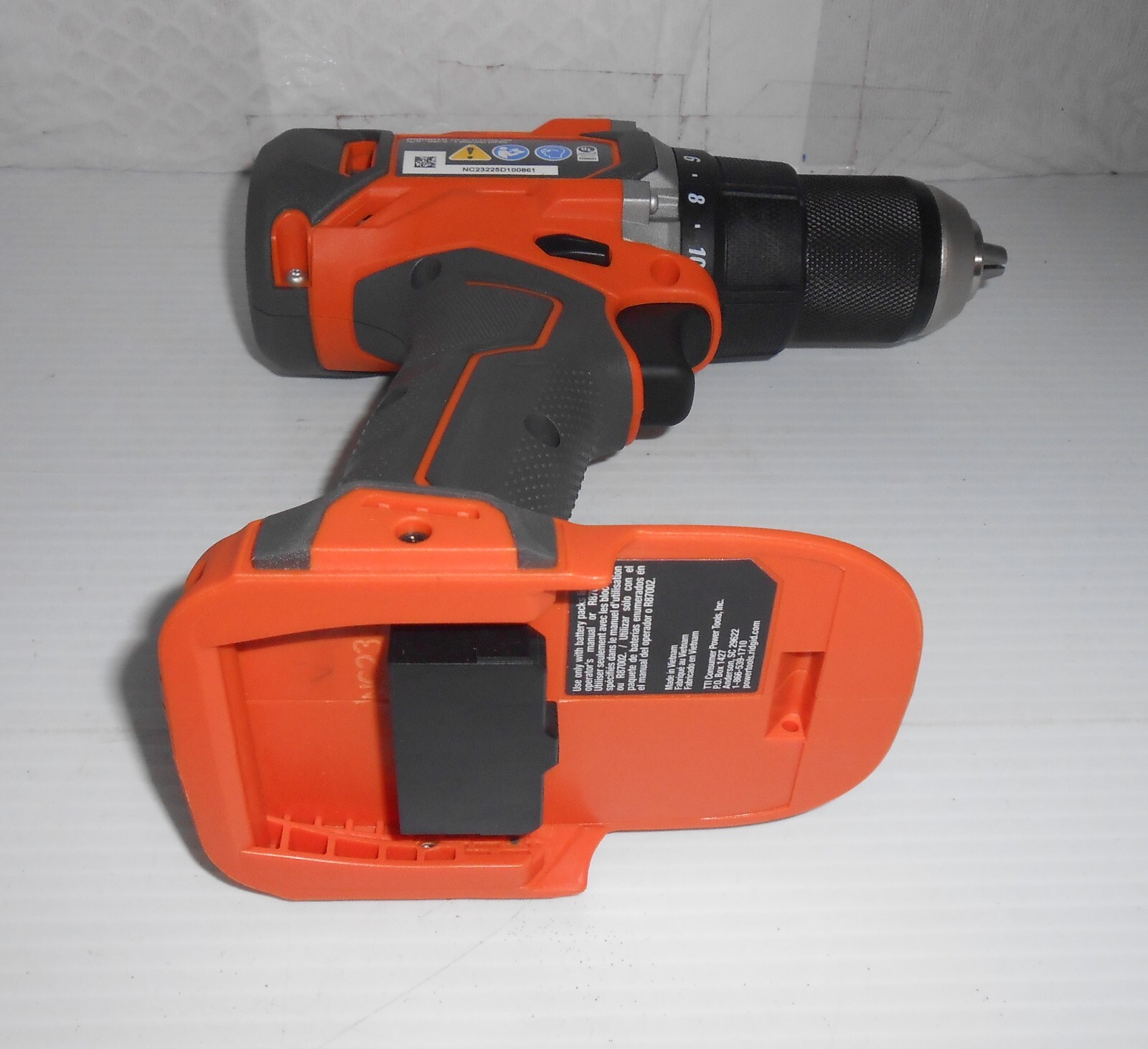 RIDGID 18V Cordless 1/2 in Drill T-1099 Driver Tool Only Model R860010 ...
