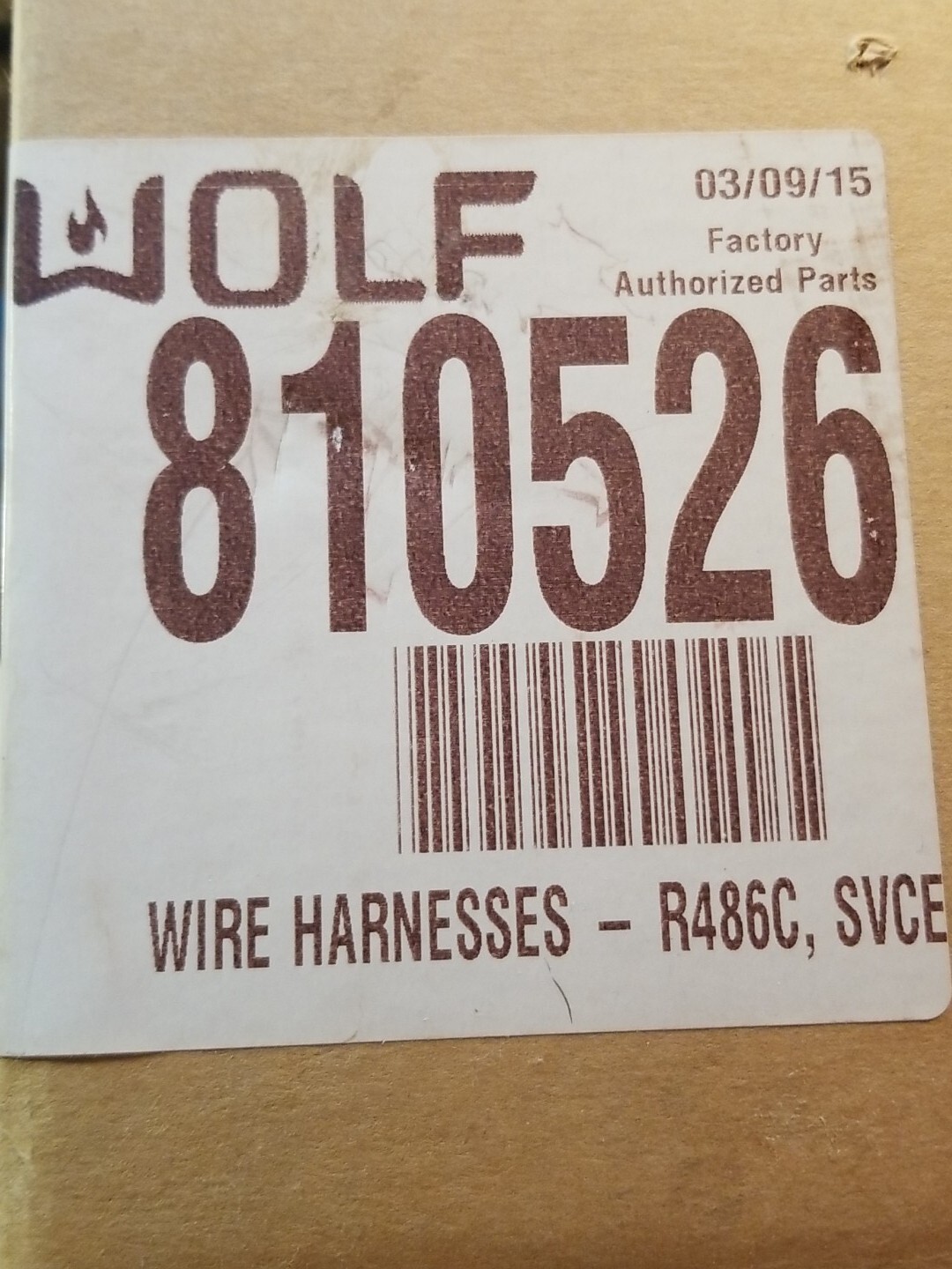 810526 Wolf Wire Harness Kit For R486C Svc Range, New | eBay