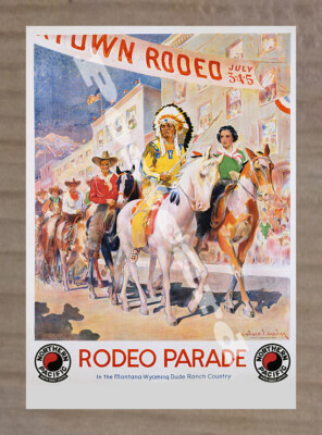 Historic Rodeo Parade Northern Pacific Railroad Advertising Postcard | eBay