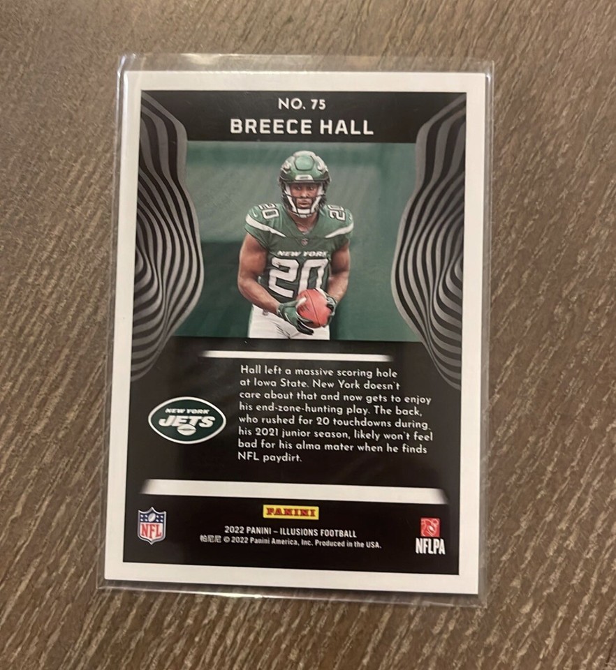 2022 Panini Illusions Breece Hall Rookie Card RC No. 75 NEW YORK JETS ...