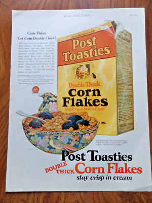 1925 Post Toasties Double Thick Corn Flakes Ad | eBay