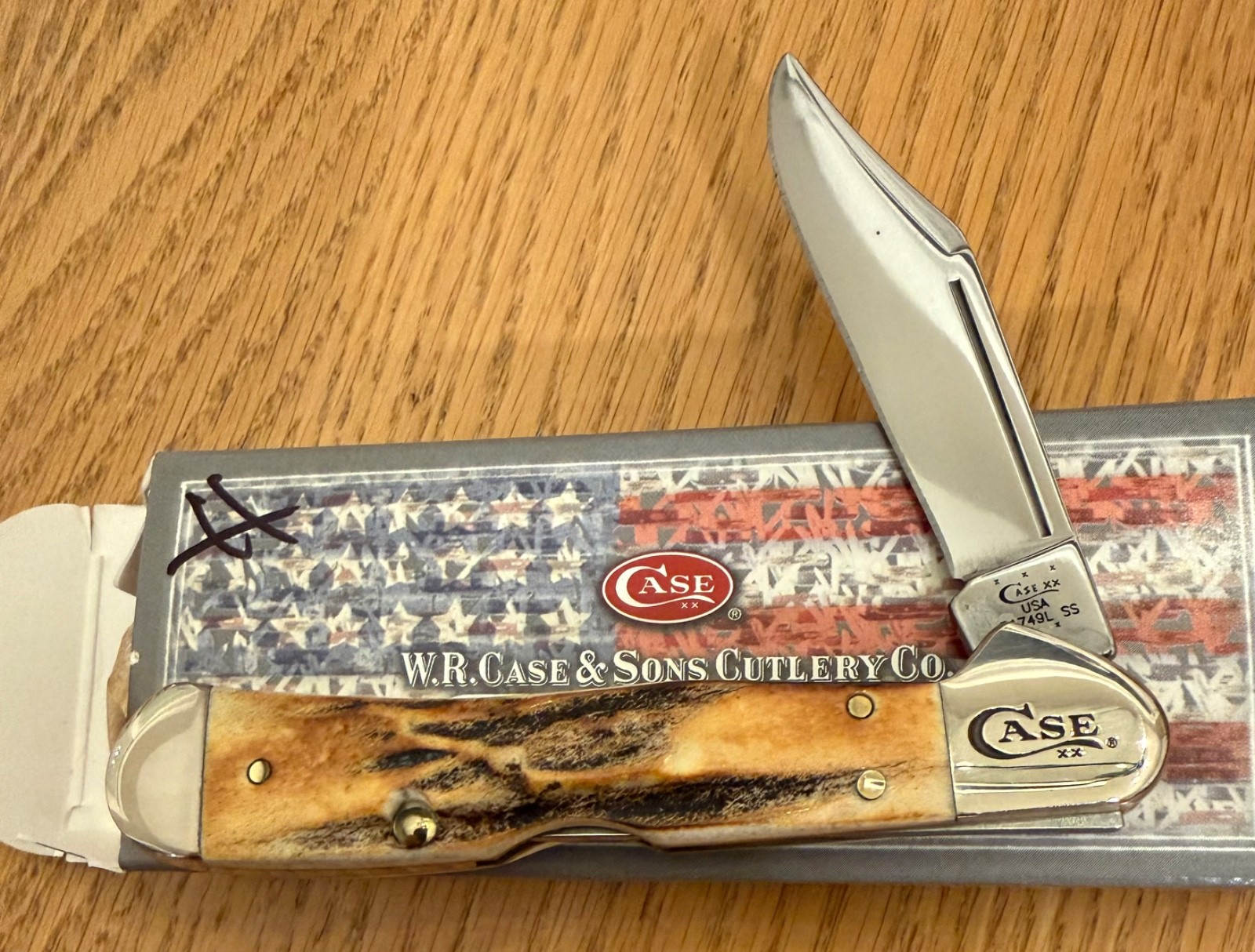 CASE ON BOLSTER STAG MINI COPPERLOCK KNIFE NEVER USED IN BOX #51749L SS ...