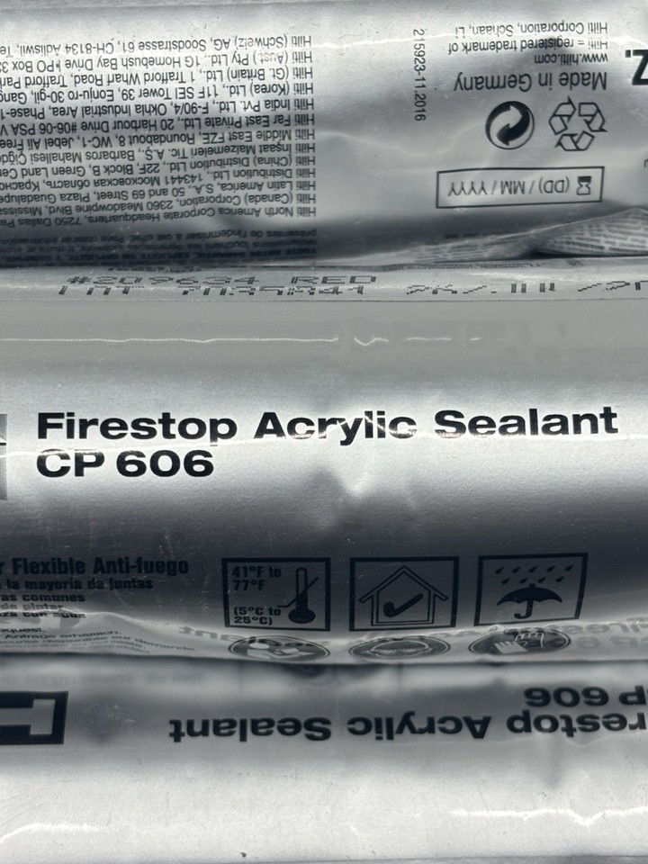 Hilti Firestop CP 606 Acrylic Sealant Red 19.6 Fl Oz Sausage Tube New ...