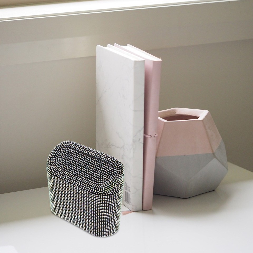 Bling Trash Can Car Storage Box Garbage Holder Small Trash Car Interior ...