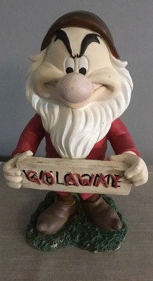 Disney Grumpy Welcome Go Away Garden Greeter Statue 12" Funny Dwarf ...
