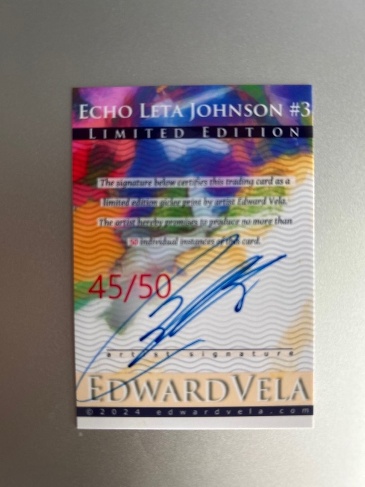 Echo Leta Johnson #3 Art Card Limited 45/50 Edward Vela Signed (NUDES ...