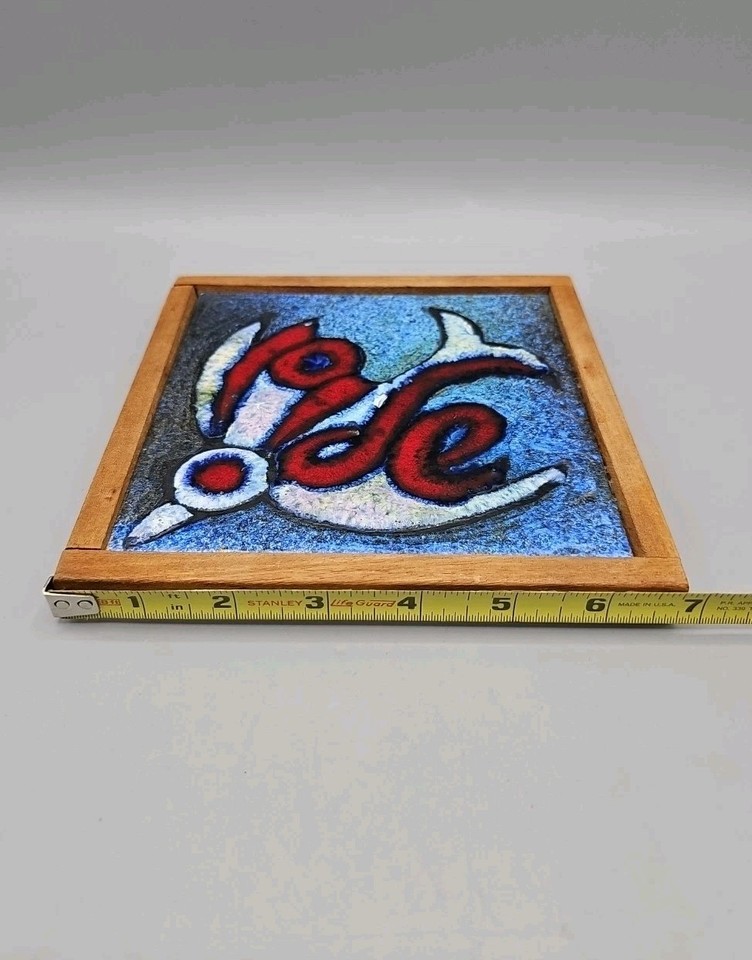 Vintage Shalom Hebrew Glazed Ceramic Art Tile Judaic Dove Of Peace ...