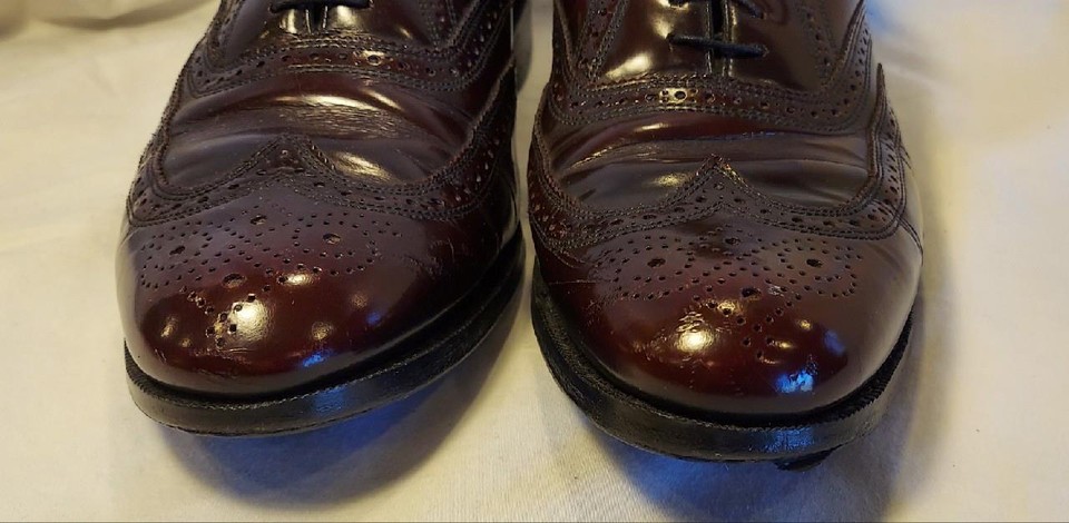 Florsheim Men's Wing Tip Shoe 10 D Cordovan Wing Tip Lace Leather ...