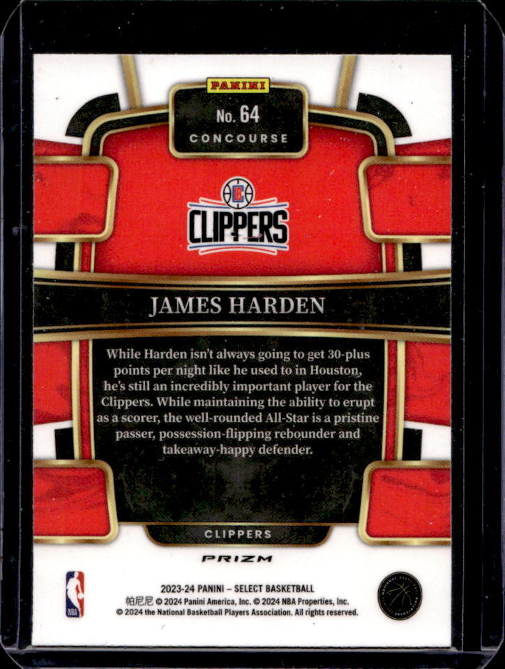 2023-24 Select James Harden Cosmic Prizms Concourse SSP #64 Clippers | eBay