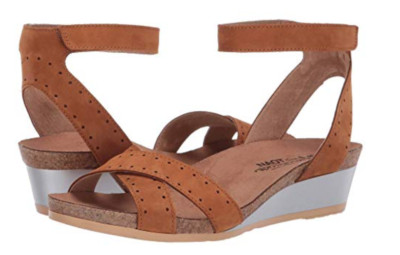 Naot Wand Amber Velvet Glass Brown Wedge Sandal Women's sizes 36-42 NEW ...
