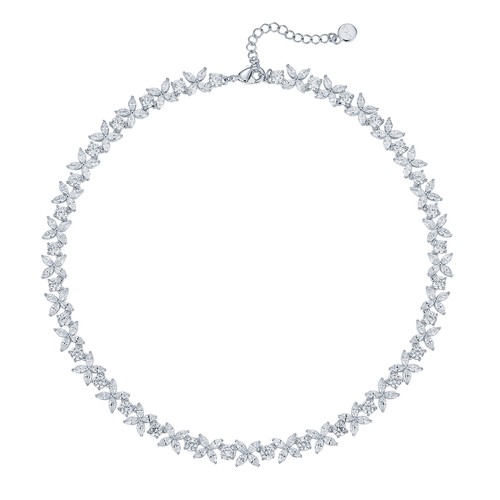 Victoria Necklace With Marquise Cz Rhodium Plated Bridal | eBay