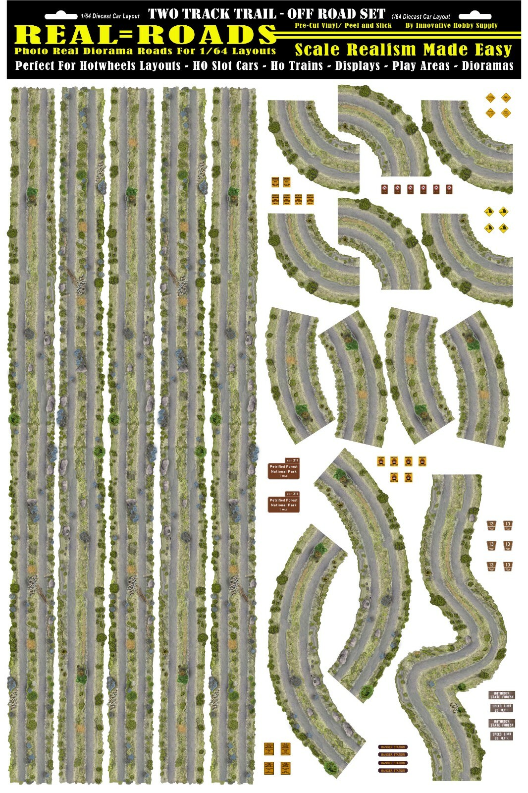 1/64 Scale Model Real Roads Fits Matchbox Roadway, Hot Wheels Road Set ...