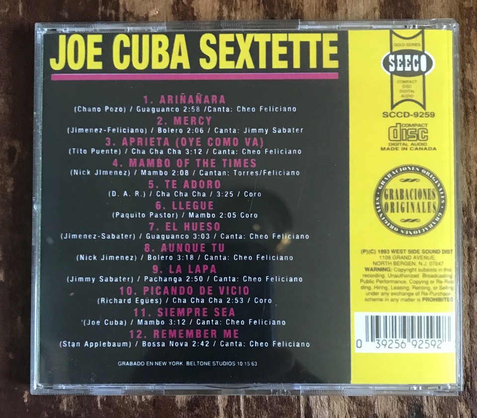 Joe Cuba Sextette/Sextet Diggin’ The Most SEECO IMPORT SCCD-9259 Jose ...