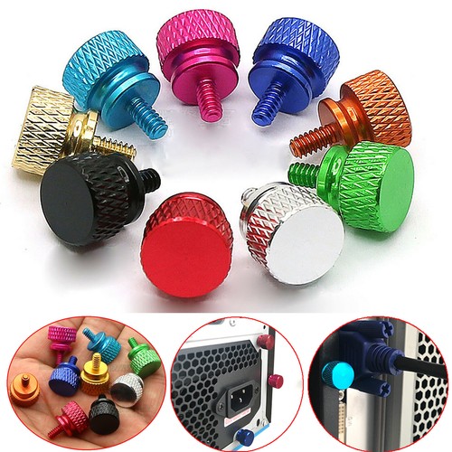 5/10pcs 6#32*6 Computer PC Case DIY Anodized Aluminum Knurled Thumb ...