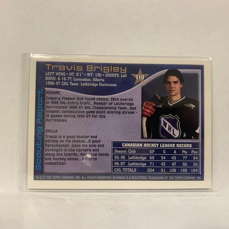 #110 Travis Brigley Lethbridge Hurricanes 1996-97 Bowman Hockey Card ...
