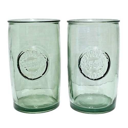 San Miguel Authentic 100% Recycled Glass 14 Oz Green Tumblers Pair | eBay