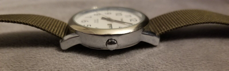 TIMEX INDIGLO WR30M WATCH, 36MM, Day / Date, Eddie Bauer Strap, New ...