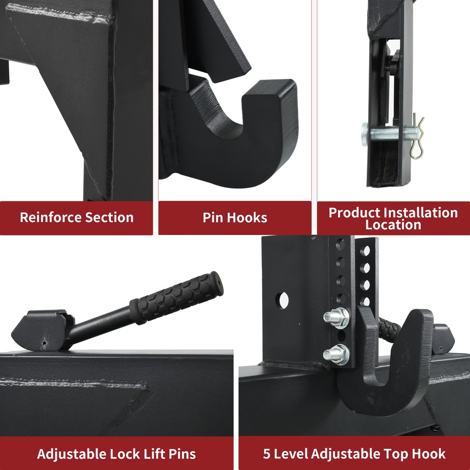 3 Point Quick Hitch 3-Pt Attachments W/ 2" Receiver Hitch Adapter for ...