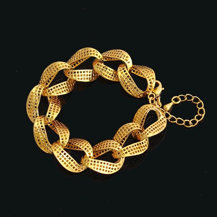 18k Layered Real Gold Filled Set Necklace Bracelet earrings | eBay