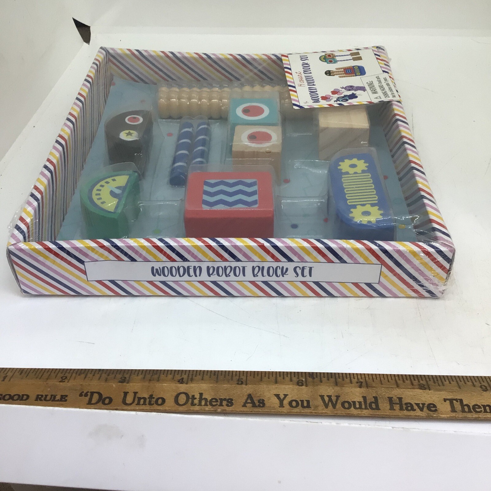 Ankyo 14 Piece Wooden ROBOT BLOCK SET - Kids Children Activity Toy ...