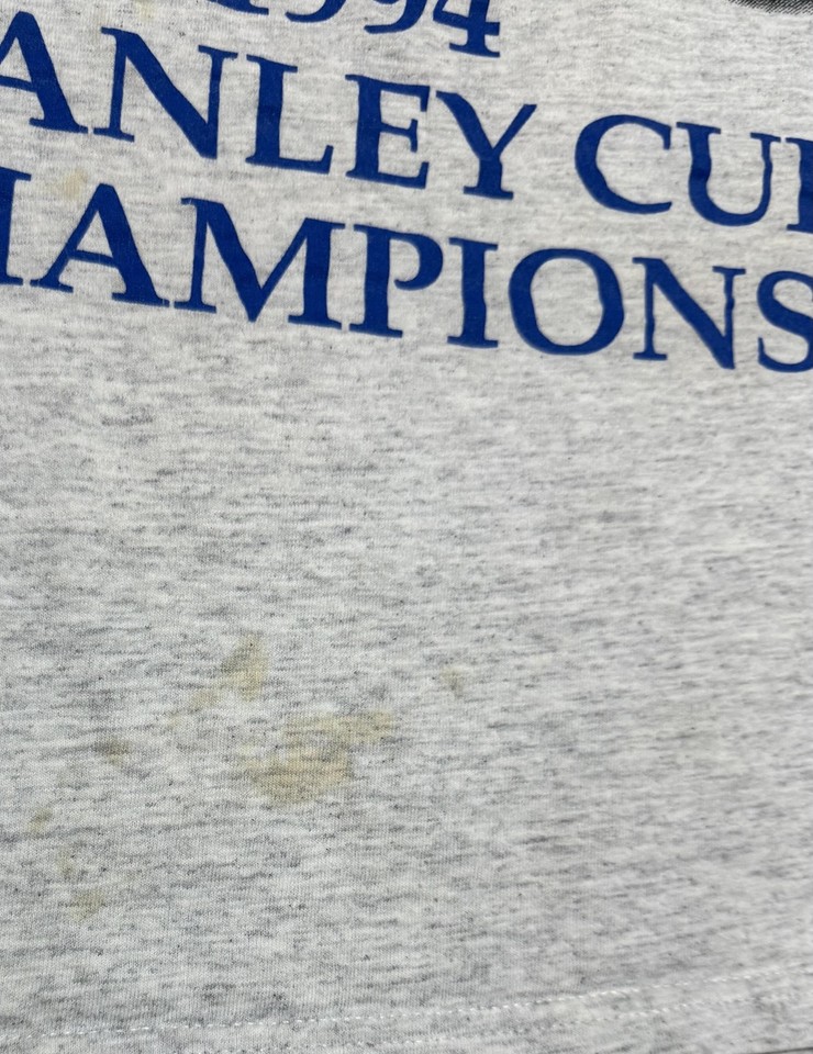 Vintage New York Rangers Shirt Mens Gray NHL Hockey 1994 Stanley Cup ...