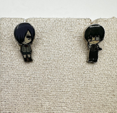 Vintage Tokyo Ghoul Kaneki Touka Chibi Acrylic Earring Pin Set Anime ...