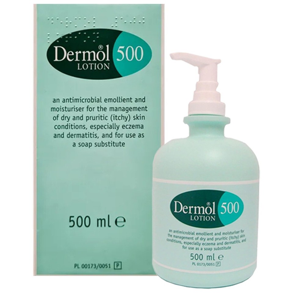 Dermol 500 Lotion - Moisturiser, Soap Substitute, Emollient - 500ml x 2 ...