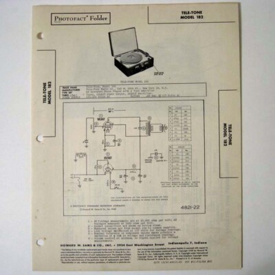 Tele-Tone Model 182 - SAMS Photofact ™ 1948 - New NOS | eBay