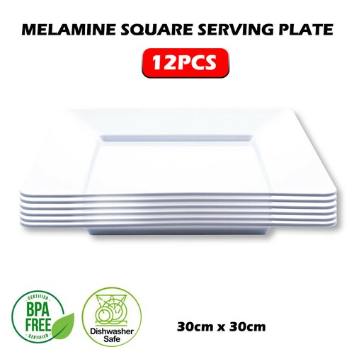 12X Home Master® Melamine Plates Square Lightweight Durable Strong 30 x ...