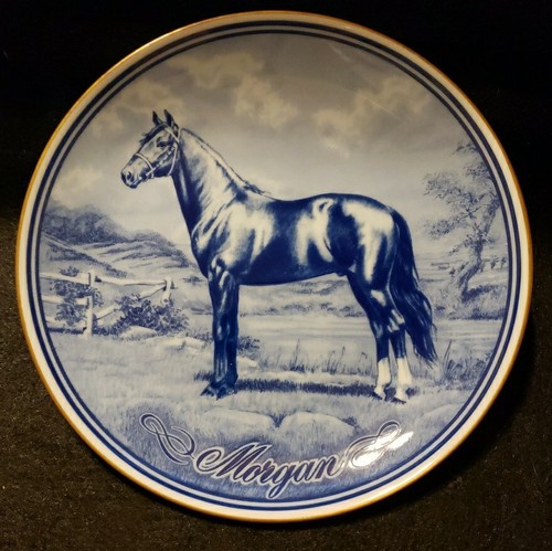 1980 P. Christensen Horse Wallplate Morgan Horse Denmark Porcelain Gold ...