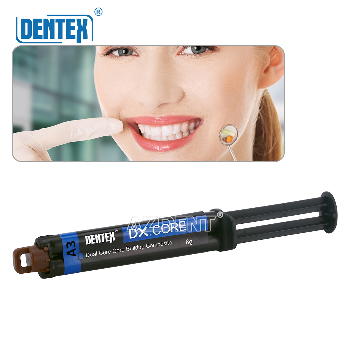 1 PC DX.CORE Dental Dentex Dual Cure Composite Resin Core Build Up A3 ...