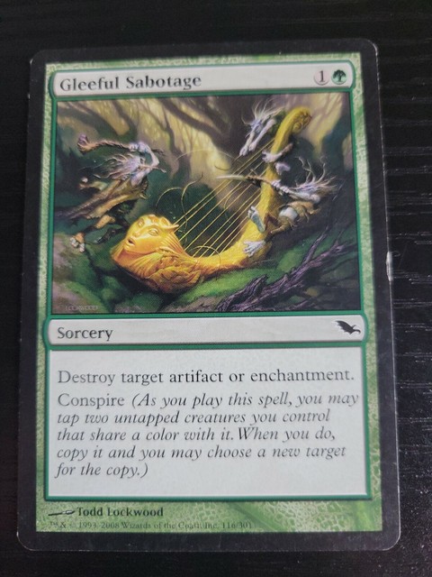 MTG Gleeful Sabotage Shadowmoor 116/301 Regular Common for sale online ...