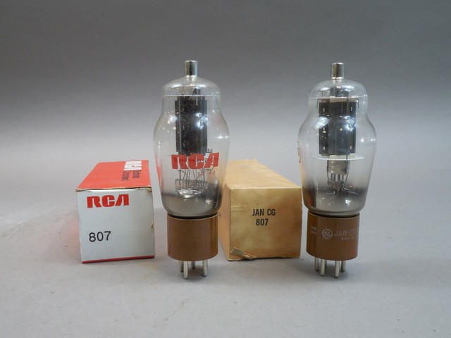 Lot of 2 GE / RCA 807 JAN-CG-807 Power Tubes 807 Vacuum Tubes with ...