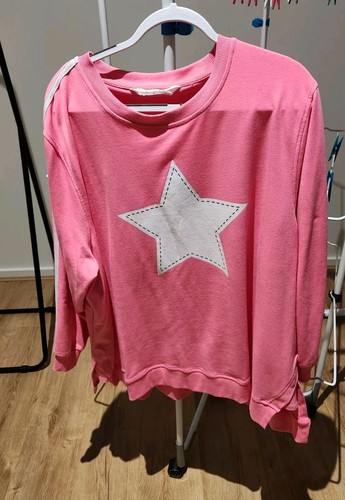 Taking Shape Virtuelle Cotton Star Print Sweatshirt Pink Plus Size 22 ...
