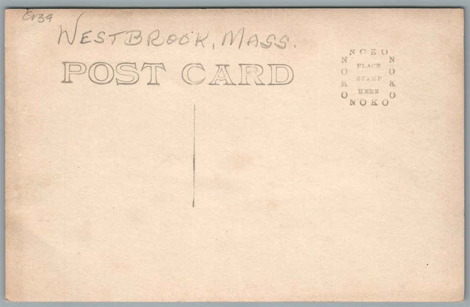 WESTBROOK MA RIVERBANK PARK MEMORIAL PLAQUE ANTIQUE REAL PHOTO POSTCARD ...